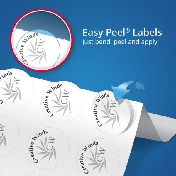 Printable Easy Peel Embossed Foil 2 inch round labels - 96 labels ...