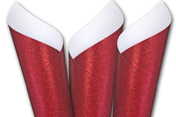 Heavyweight Red Glitter Card Stock Paper for holiday paper crafts ...