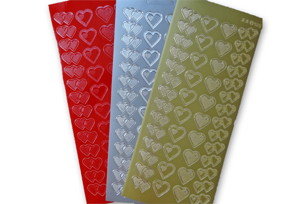 Two-Tone Heart Stickers - 1 sheet - CutCardStock